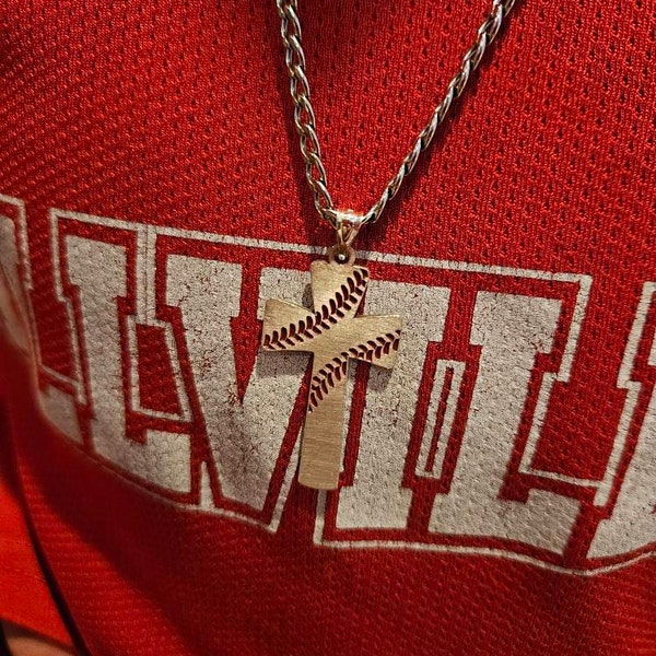 Football Cross Pendant With Number - Sterling Silver - Etsy