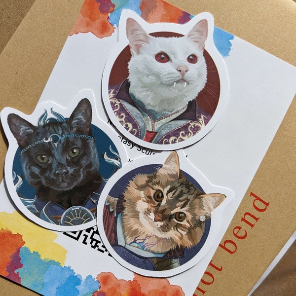 BG3 Inspired Kitty Party! Baldurs Gate Inspired Stickers With a Feline ...