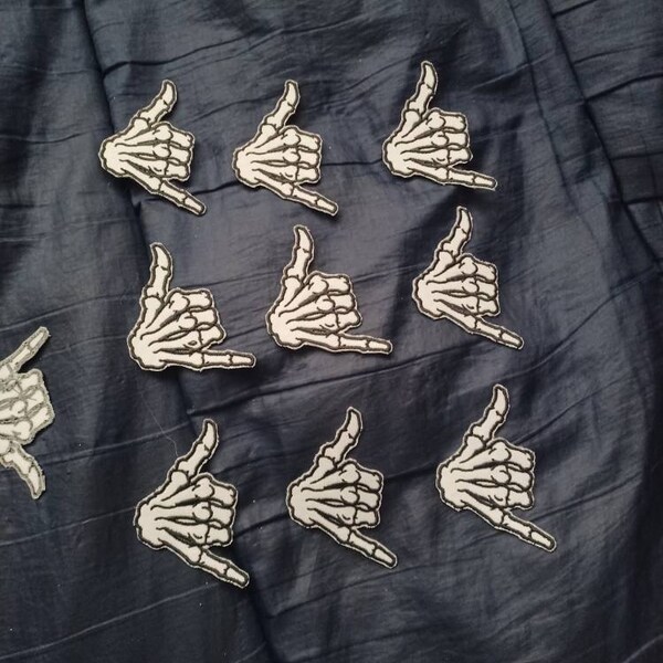 3"- 10" Iron on Shaka Sign Back Patch Embroidery for Denim Jean ...