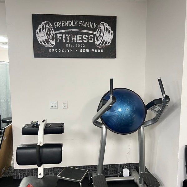 Personalized Fitness Club Sign, Fitness Club Wall Decor, Rustic Vintage ...