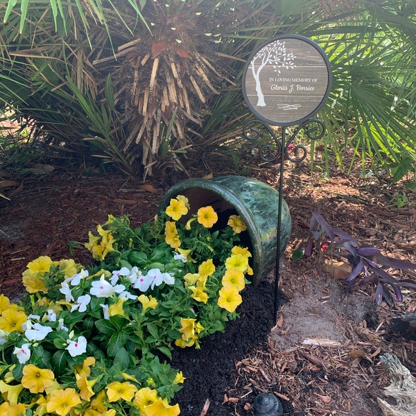 In Loving Memory Tree Personalized Round Magnetic Sign Set, Memorial ...