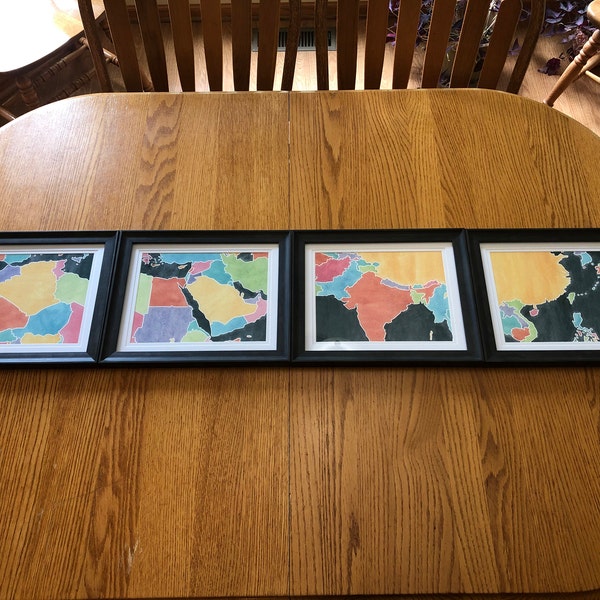 10/40 Window Watercolor Map, Christian Painting, World Missions, Set of ...