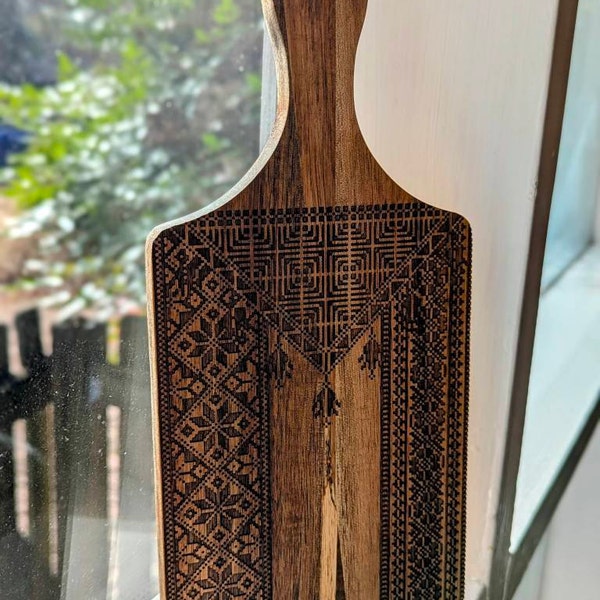 Tatreez and Kuffiyeh Design Marble and Wood Coasters Palestinian Decor ...