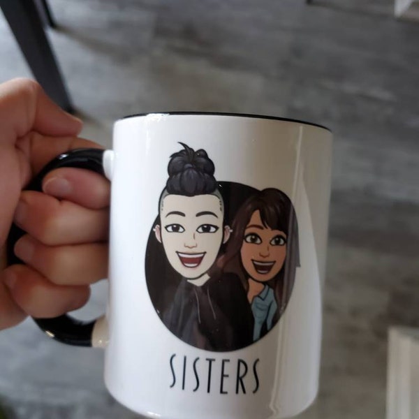 Personalized Bitmoji Coffee Mug: Custom Ceramic Mug, Coworker Gift - Etsy