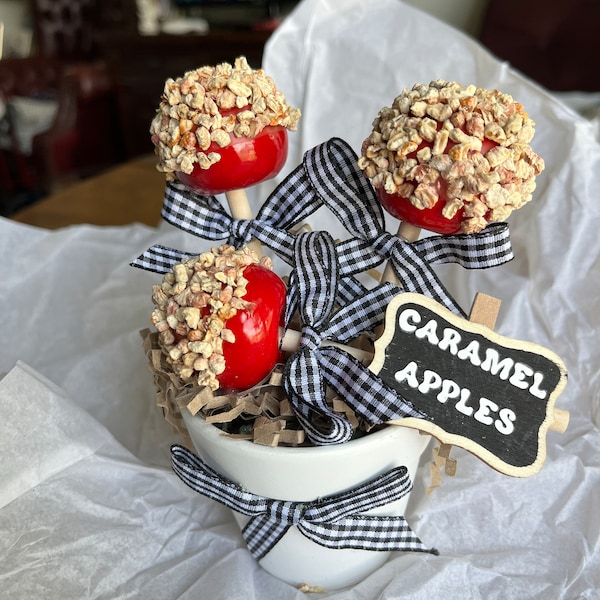 Mini Candy Apples for Tiered Traymini Caramel Applesfake Fruitapple ...
