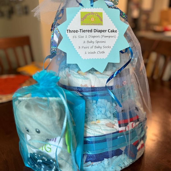 Stroller Diaper Cake for Baby Shower, Gender Reveal, Christening ...