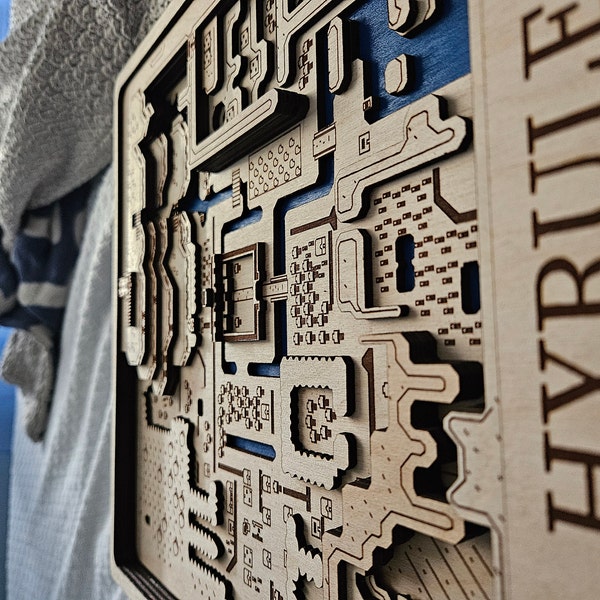 3D Hyrule Video Game Map Laser Cut Wood Multilayer Custom Decor ...