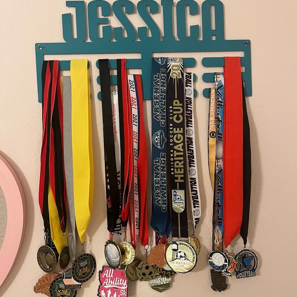 Medal Award Hanging Rack, Custon Sport Metal Ribbon Wall Display ...