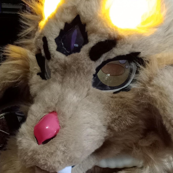 Fursuit Mask, Glowing Horned Dragon, Wicker Beast, Glowing Dragon ...