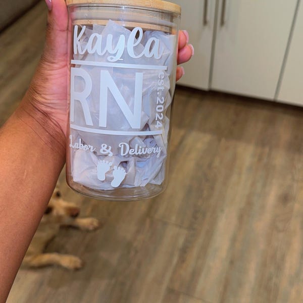 Nurse Jar, Labor and Delivery, Personalized, RN, Registered Nurse, Keep ...