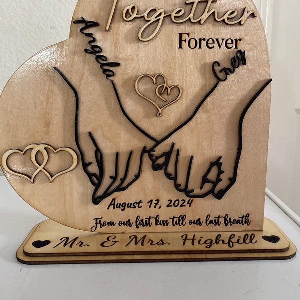 Personalized Couple Hands Together Forever Sign SVG, Gift for Couple ...
