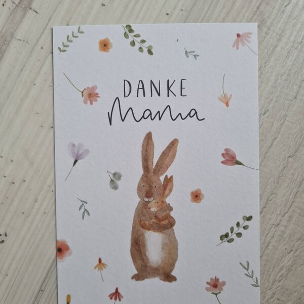 Karte zur Geburt / Geburtstag Aquarell Gänse Familie / Wie schön dass ...