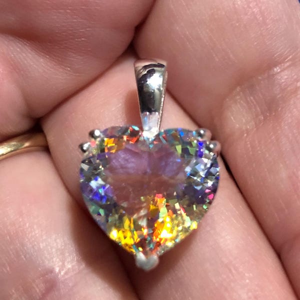 Magical Mystic Topaz Ring, Asscher Cut Stone, 925 Sterling Silver Ring ...