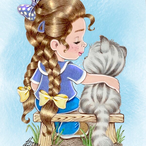 Little Katy | Mariola Budek - Coloring Page | Printable Adult Kids Cute ... Little Katy | Mariola Budek - Coloring Page | Printable Adult Kids Cute ...