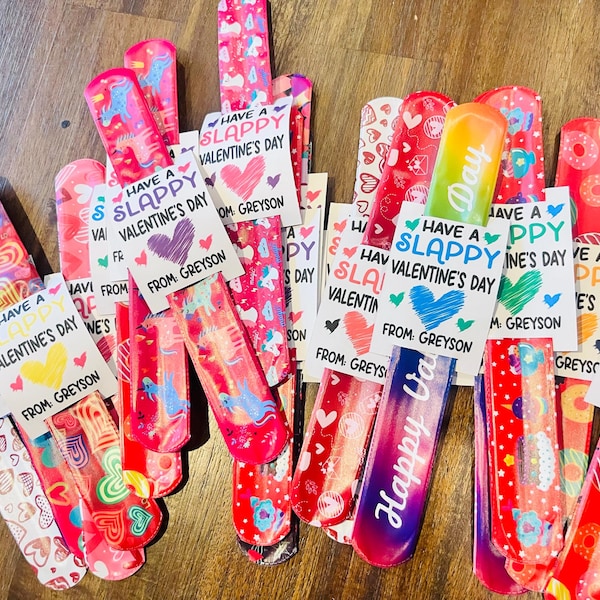 Personalized Christmas Themed Slap Bracelets for Kids, Slappy Christmas ...