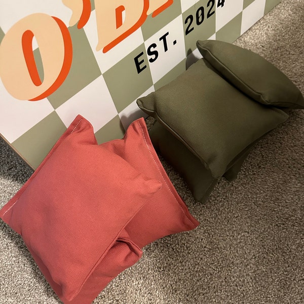 Plain Set of 8 Cornhole Bags for Bean Bag Toss Backyard Game Corn Hole ...