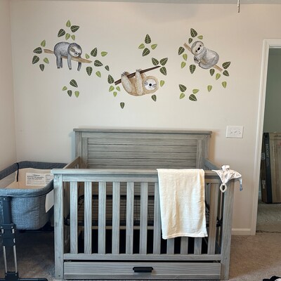 Elephant Fabric Wall Decal Moon Wall Stickers, Reusable Wall Decals ...