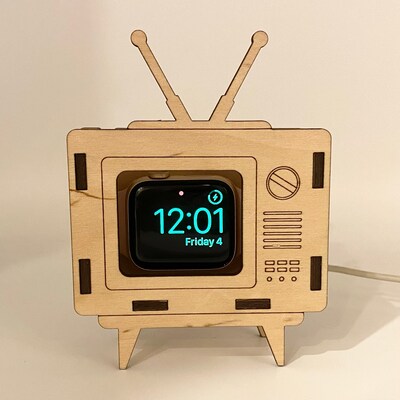 Apple Watch Retro TV Stand Svg Ai Laser Cut Files INSTANT DOWNLOAD - Etsy