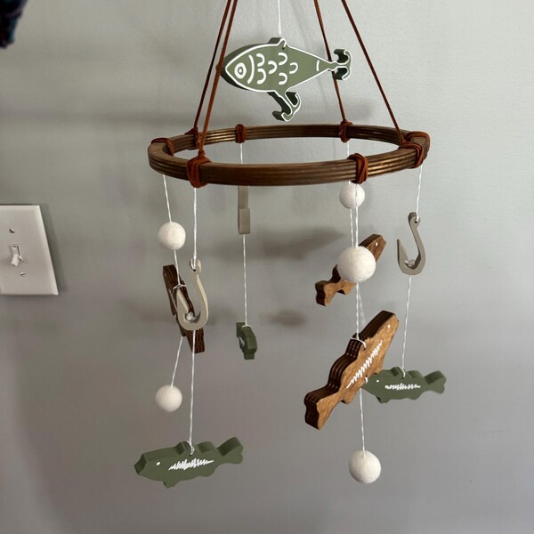 Bass Fishing Crib Mobile: Woodsy Nursery Decor - Etsy