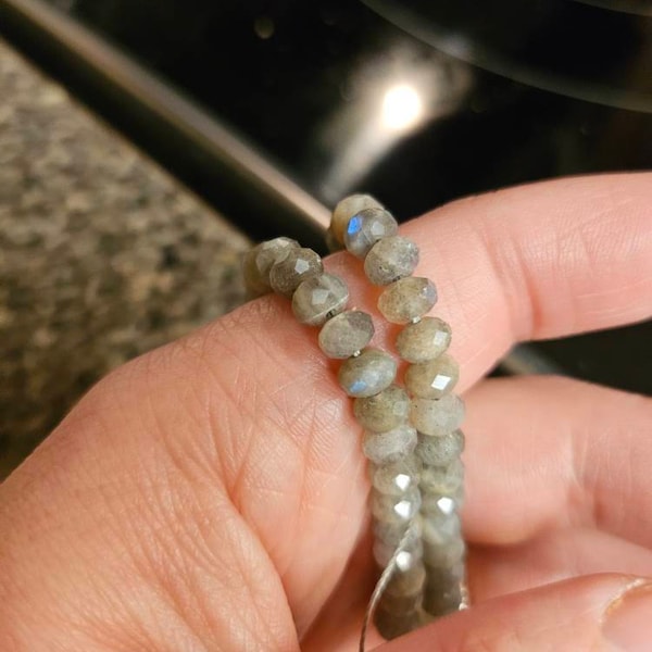AAA Natural Blue Flash Labradorite Bead. 5x8mm Faceted Rondelle Shape ...