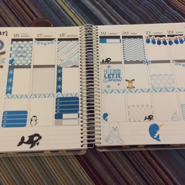 Arctic Friends Weekly Planner Stickers Set, for Use With Erin Condren ...