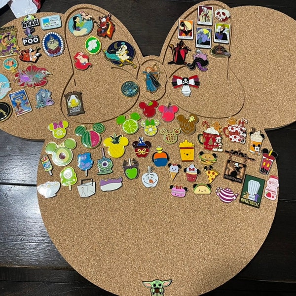 Minnie Mouse Cork Board With Engraved Detailing. Minnie Mouse Pin ...