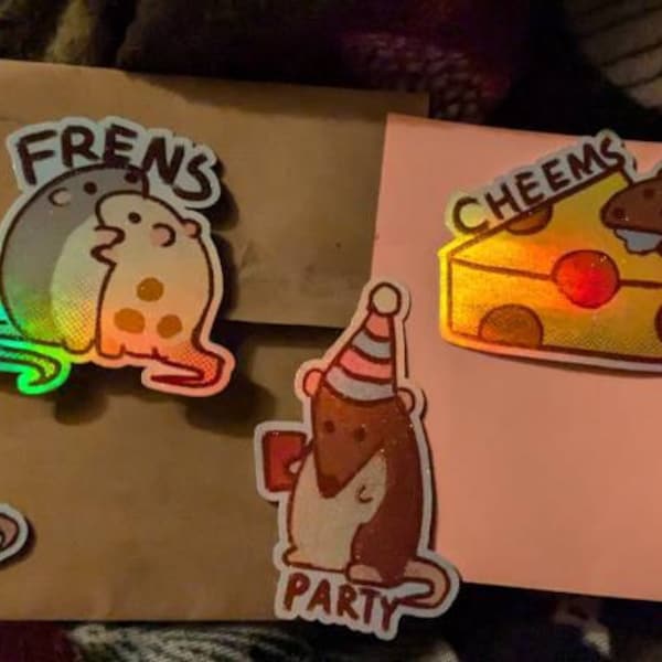 RAT Stickers | Waterproof Holographic Stickers, Rat Sticker, Derpy ...