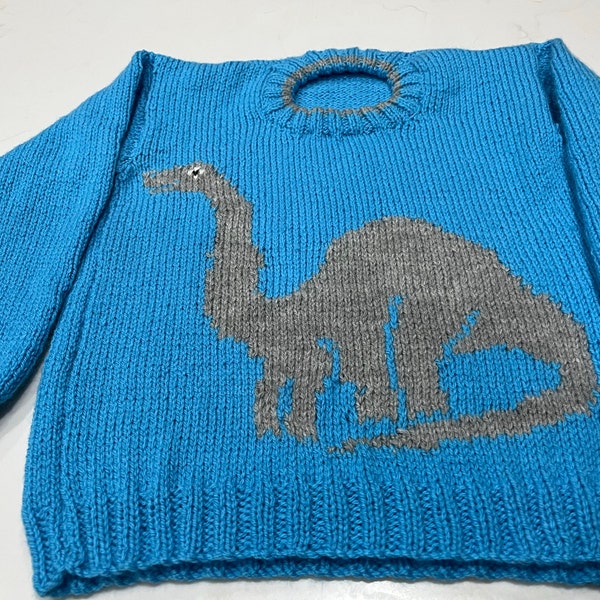 Knitting Pattern for Dinosaur Child's Sweater and Hat Triceratops 4-13 ...