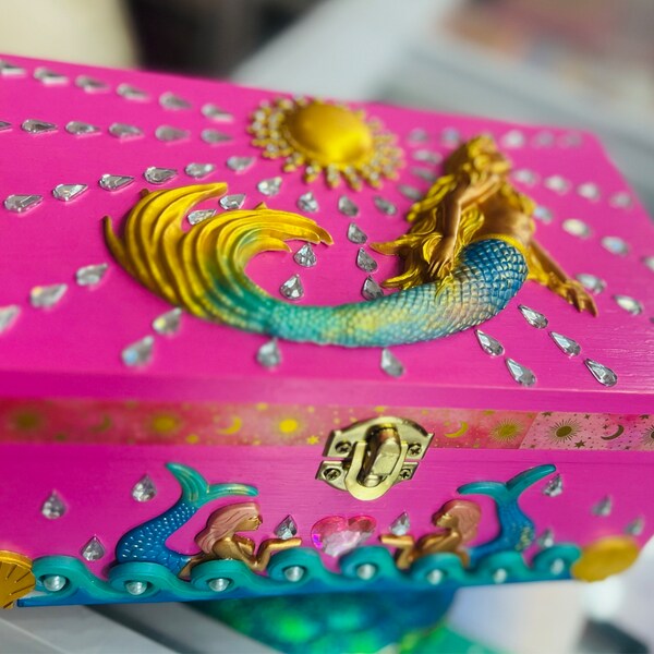 Rainbow Treasure Box, Chakra Box, Tarot Card Box, Gift Box, Keepsake ...