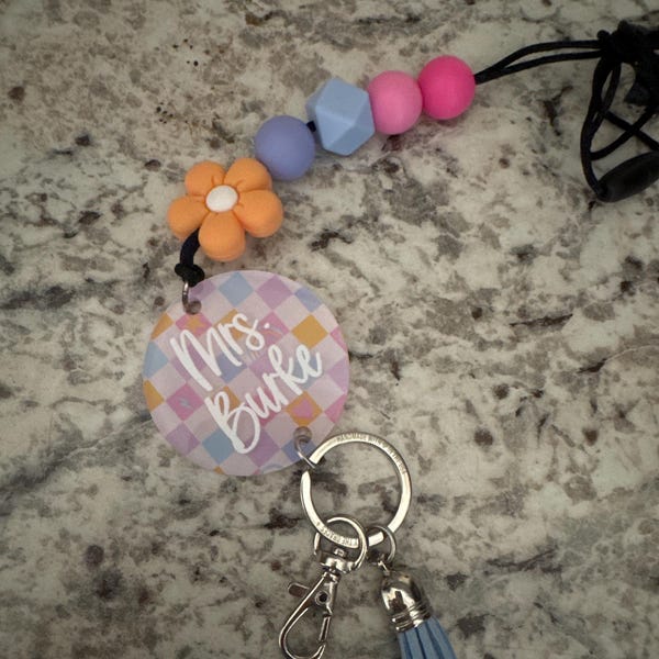 Groovy Sparkly Lanyard - Personalized Lanyard for Badge - 80's Lanyard ...