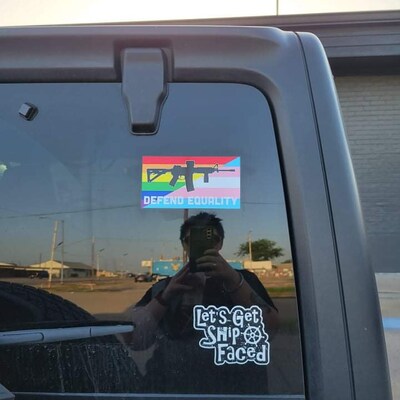 AR-15 Defend Equality Trans/lgbtq Gay Pride Flag and Rifle - Etsy