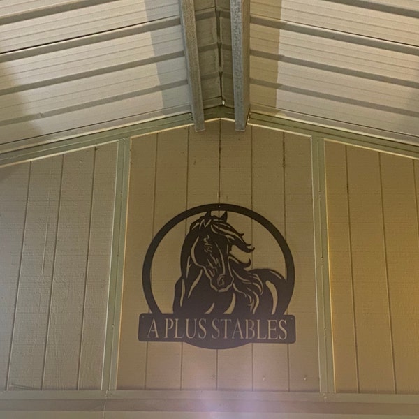 Monogram, Horse, Equestrian, Barn Sign, Metal, Personalized, Wedding ...
