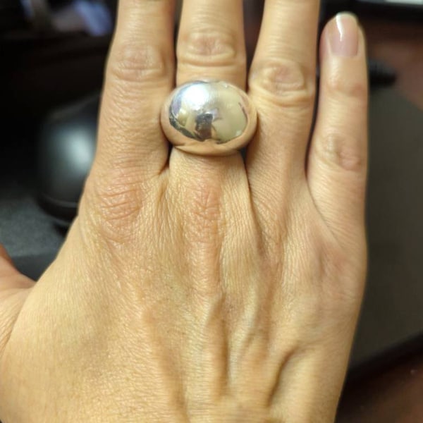 Silver Dome Ring Chunky Dome Stackable Chunky Silver Ring, Statement ...