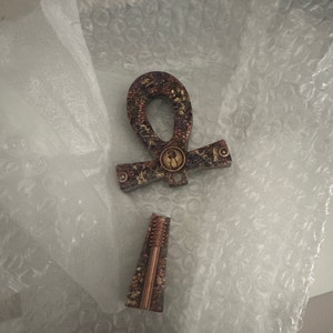 Orgone Holographic Ankh With Lapis Lazuli, Shungite, Rhodizite, Peridot ...