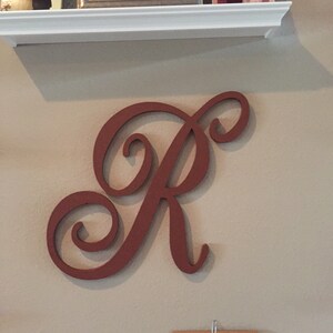 Wooden Monogram Letter r Large or Small, Unfinished, Cursive Wooden ...