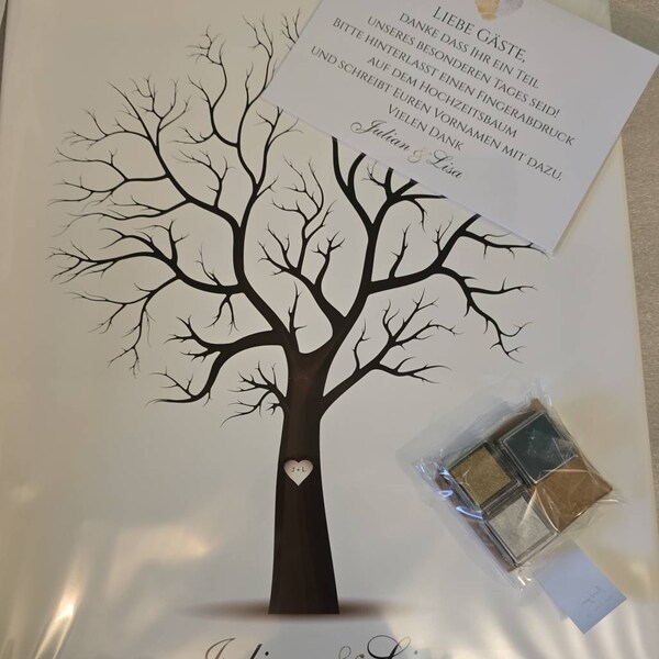 Baby Birth Tree Guest Book - Fingerprint - Baby Shower - 8.5x11 Inches ...