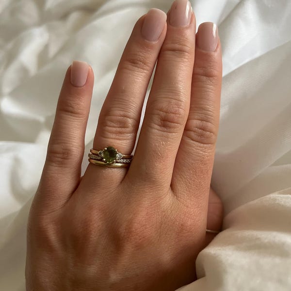 Open Wedding Band Notch Wedding Band Vintage Matching Band Spacer Band ...