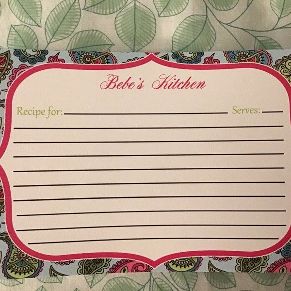 Personalized Recipe Cards - Design Your Own - Choose ONE DESIGN - Etsy