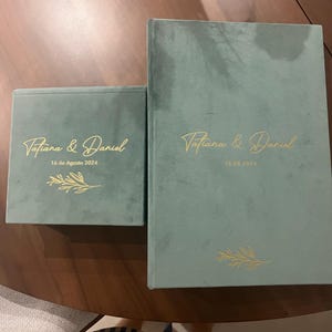 12x12 Velvet Scrapbook Album, Rustic Personalized Family Photo Album ...