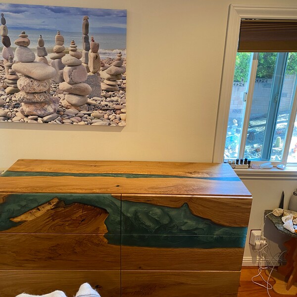 Custom Made Epoxy River Dresser Featuring 8 Soft Touch Open Drawers and ...