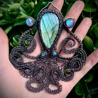 Wire Wrapped Octopus Pendant Tutorial, Kraken Necklace Tutorial, Wire ...