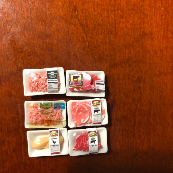 5 Pack Miniature Meat Dollhouse Food - Etsy