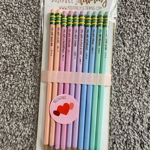 Biblical Affirmation Positive Pencils Set of 10, You Are Special ...