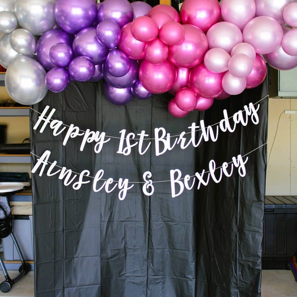 Happy 1st Birthday Banner | 1st Birthday Party | First Birthday Banner ...