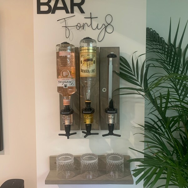 Rustic Wooden Optics Bar With a Choice of Colour - Etsy