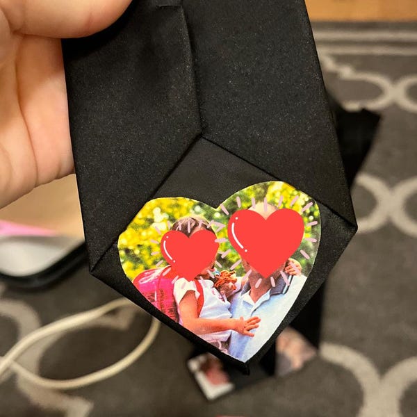 Dad Tie Label PHOTO ONLY, Heart Picture Tie Patch, Father of the Bride ...