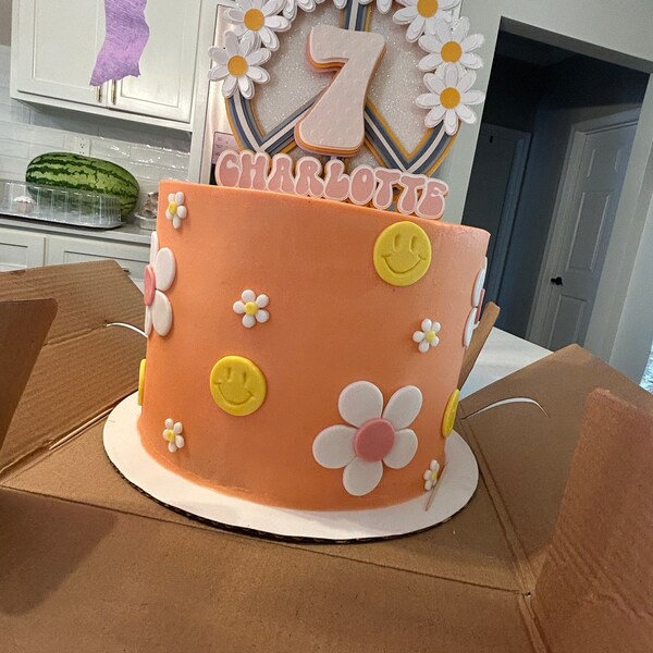 Groovy Cake Topper | Flower Child Cake Topper | Groovy Centerpiece ...