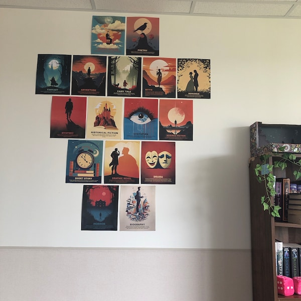 Book Genre Posters Set of 20 DIGITAL Downloads, Classroom Decor ...