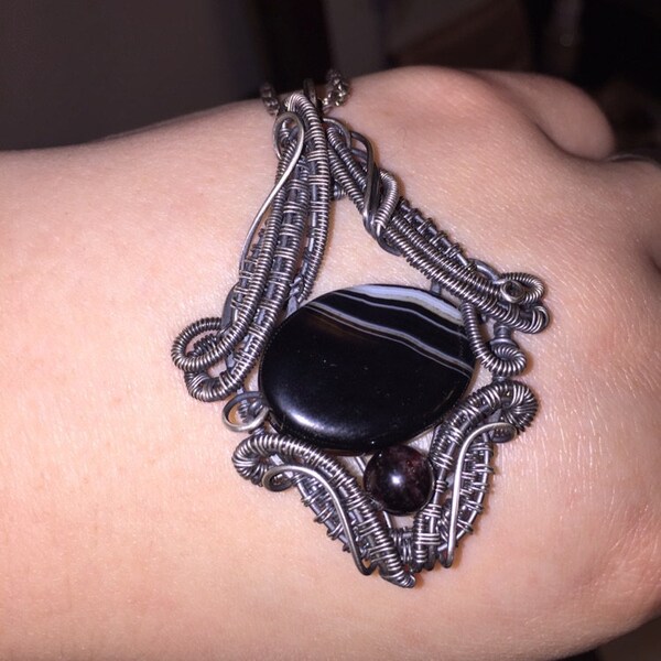 Crystal Skull Pendant Swarovski Astral Orange Wire Wrapped Copper Wire ...