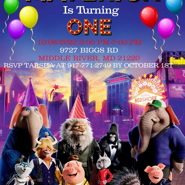 Sing 2 Invitation, Sing 2 Birthday Invitation, Sing 2 Birthday, Sing 2 ...